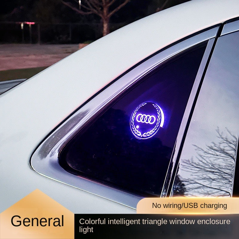 Car logo triangle window atmosphere light, intelligent photosensitive ...