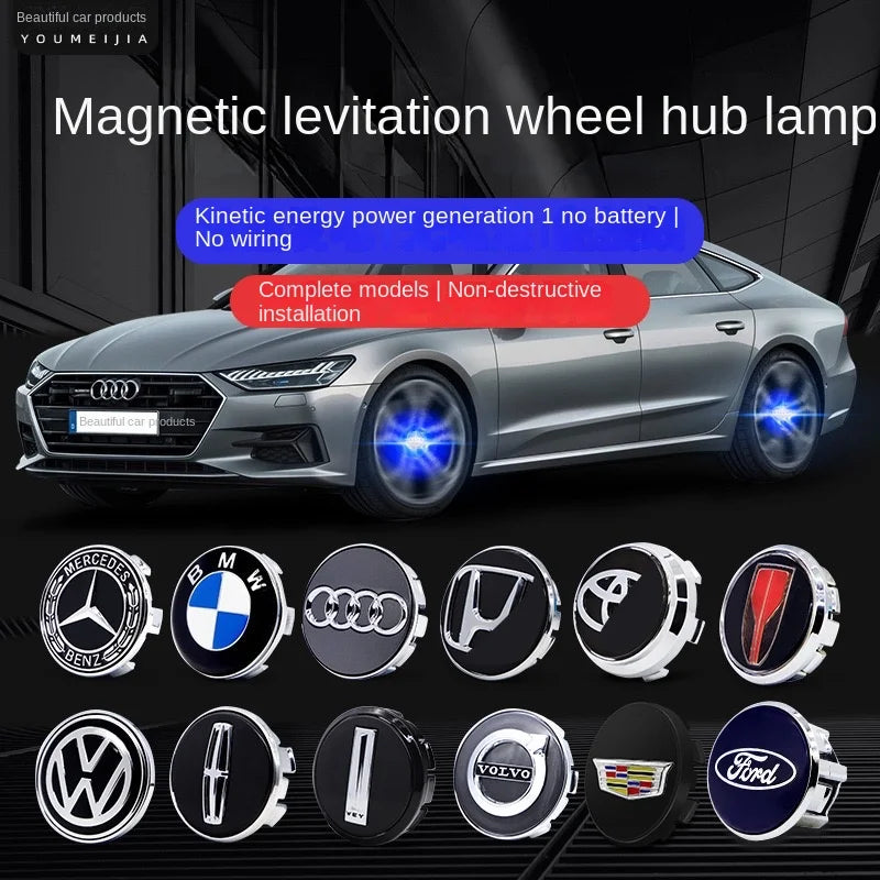 4 piece set Car magnetic levitation wheel hub lights – Caroyz